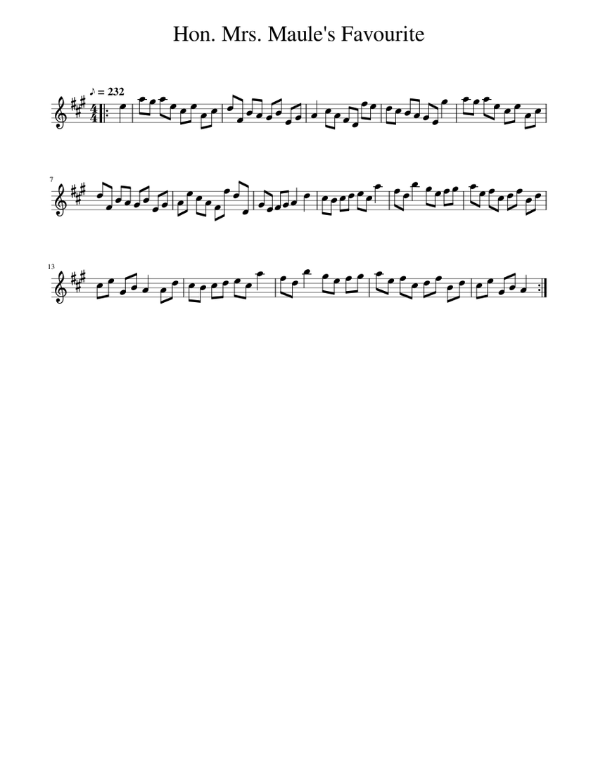 Hon. Mrs. Maule's Favourite Sheet music for Piano (Solo) Easy ...