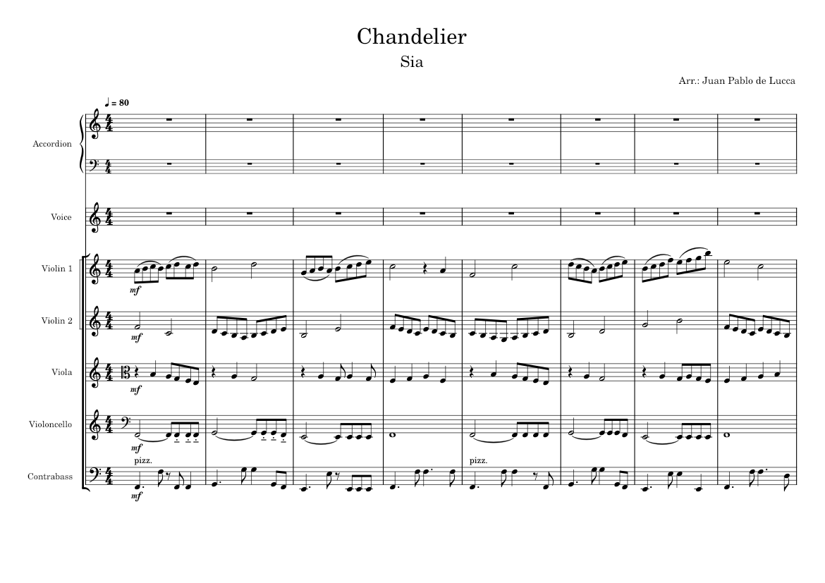 Chandelier – Sia Sheet Music with Chords for Accordion, Vocals ...