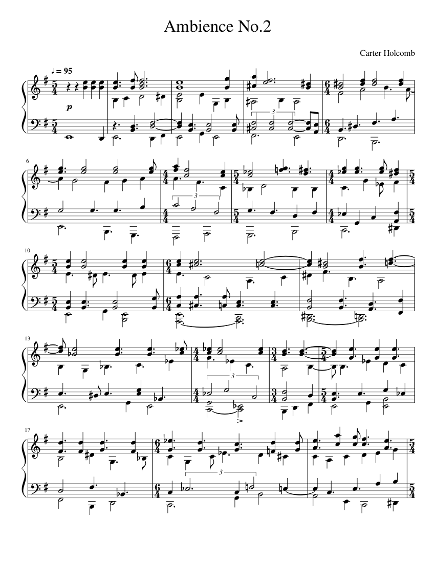 Ambient Music No.2 Sheet music for Piano (Solo) | Musescore.com