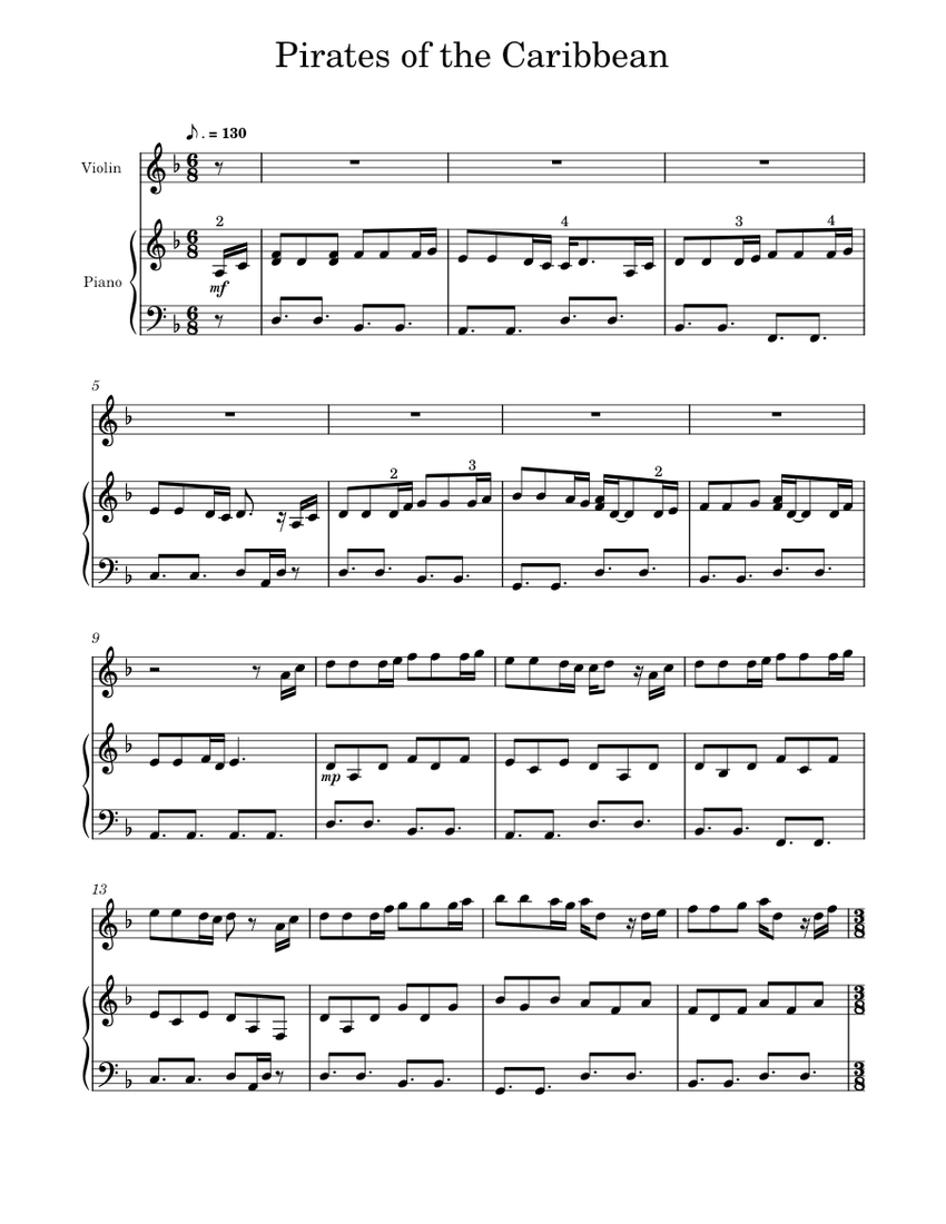 For Connor Sheet music for Piano, Violin (Solo) | Musescore.com