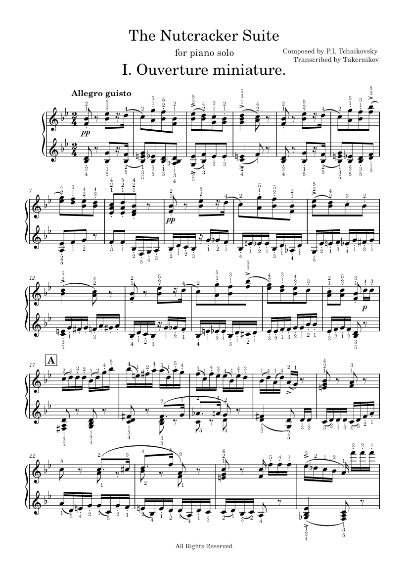 The Nutcracker Suite for piano solo Sheet Music for Piano (Solo) | MuseScore.com