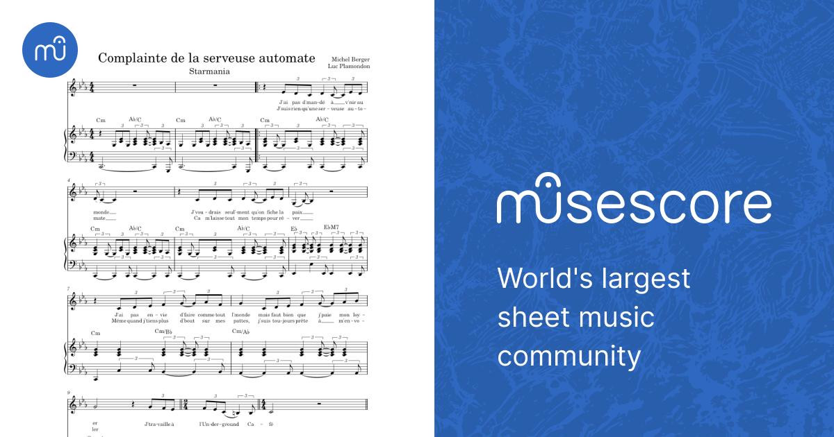 La complainte de la serveuse automate – Michel Berger Sheet music for ...