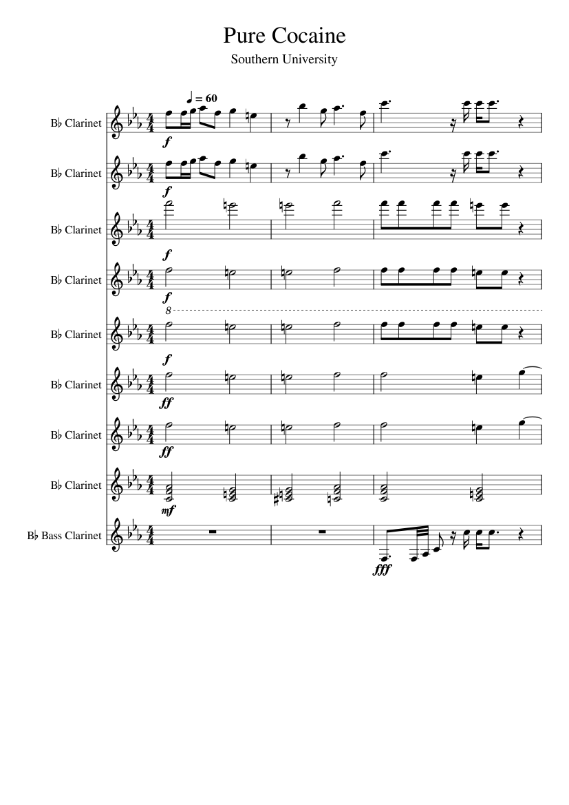 FANFARE 6 Sheet music for Clarinet in b-flat, Clarinet bass (Woodwind ...