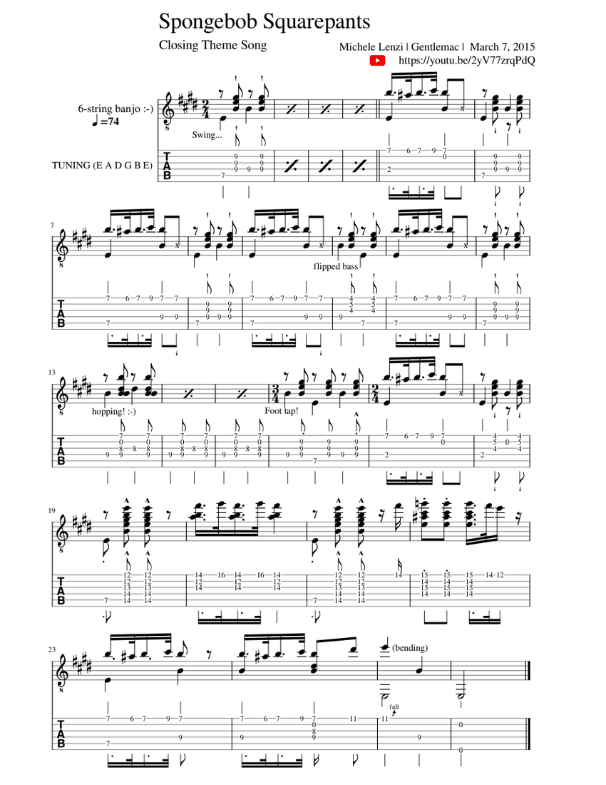 Spongebob Squarepants End Credits Theme/Closing Theme – Steve Belfer ...