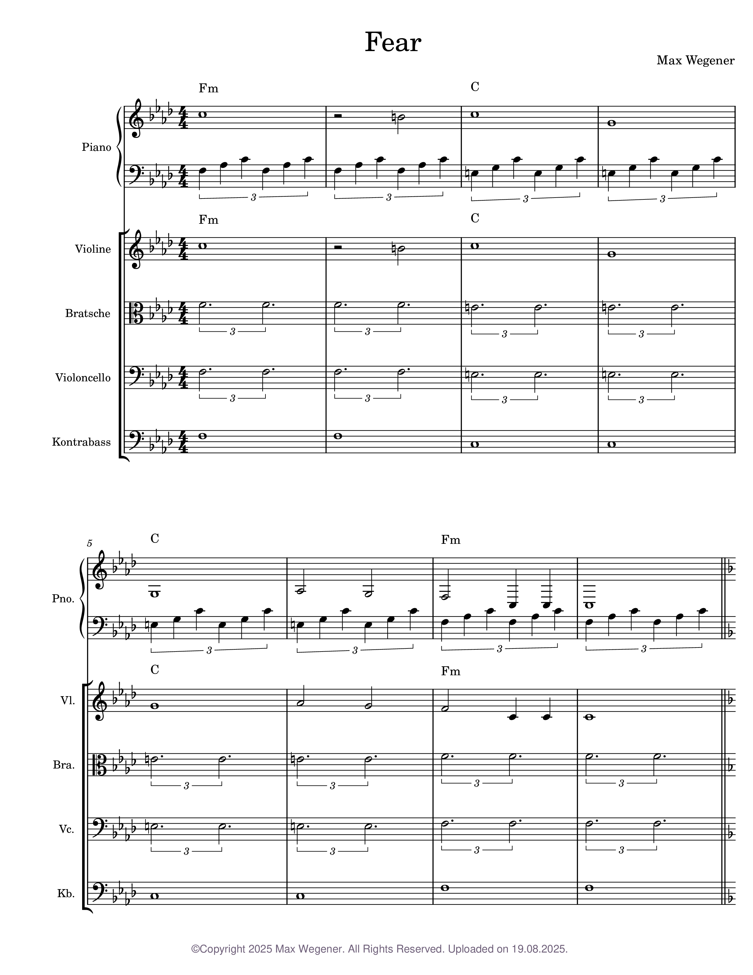 Fear Sheet music for Piano, Contrabass, Violin, Viola & more instruments (Solo) | Musescore.com