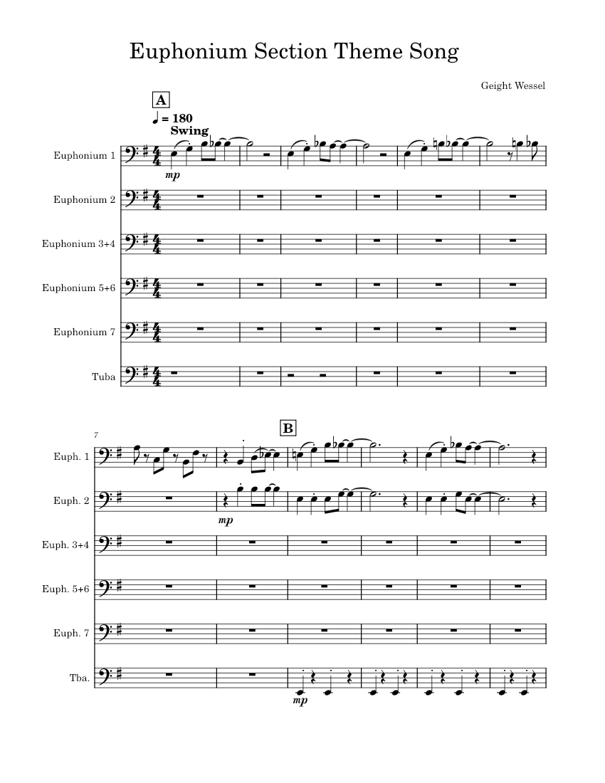 Euphonium_Section_Theme_Song Sheet music for Euphonium, Tuba (Brass ...