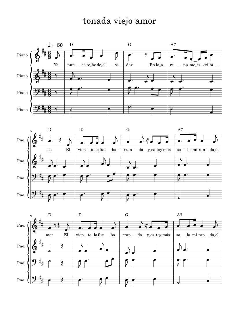 Tonada del viejo amor – Eduardo Falu Sheet music for Piano (Mixed ...