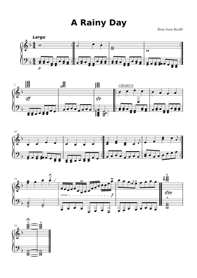 A Rainy Day - Rem Jaen Krafft Sheet music for Piano (Solo) | Musescore.com