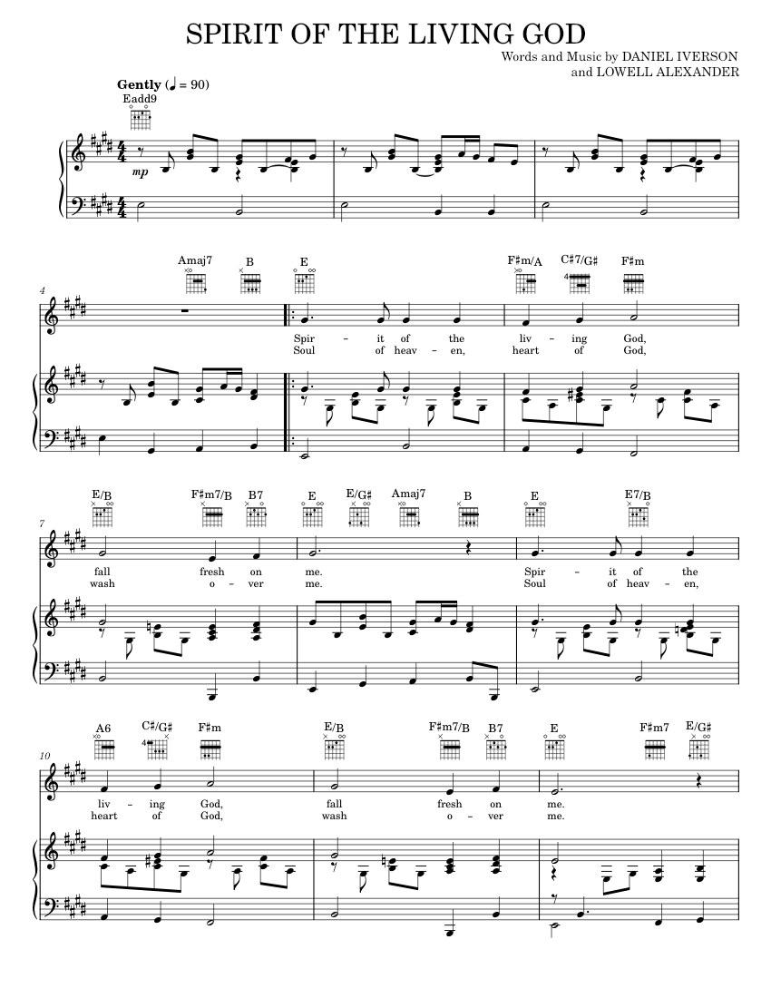 Spirit Of The Living God Sheet music for Piano, Vocals by Daniel ...