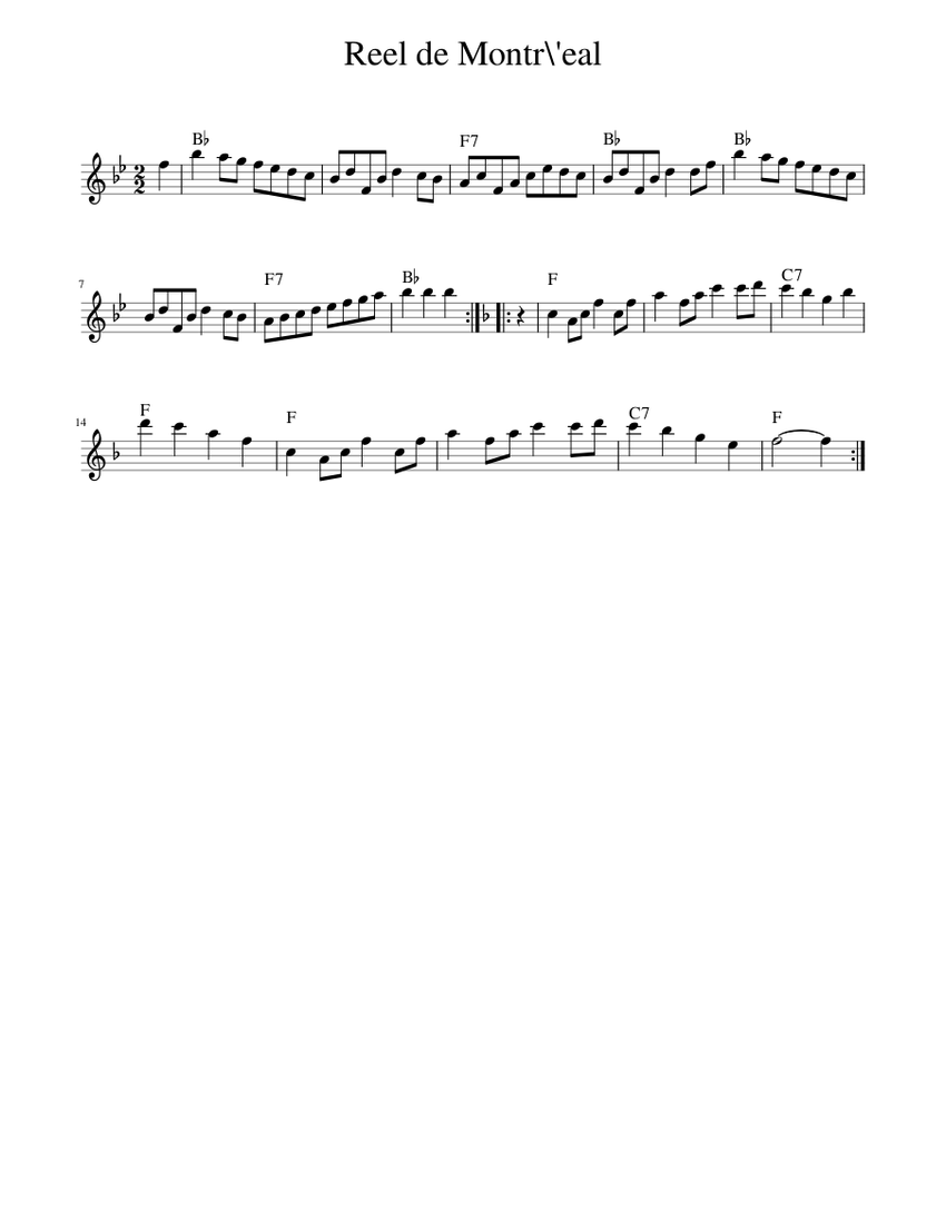 Reel de Montr\'eal Sheet music for Piano (Solo) | Musescore.com