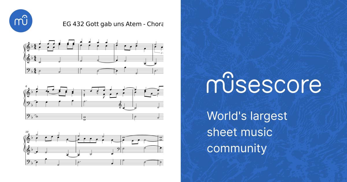 Gott gab uns Atem Sheet music for Organ (Solo) | Musescore.com
