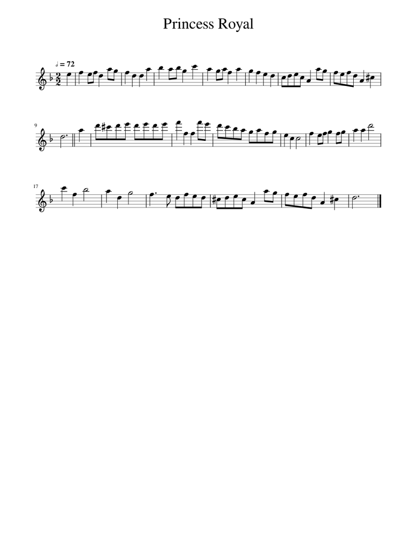 Princess Royal Sheet music for Piano (Solo) Easy | Musescore.com