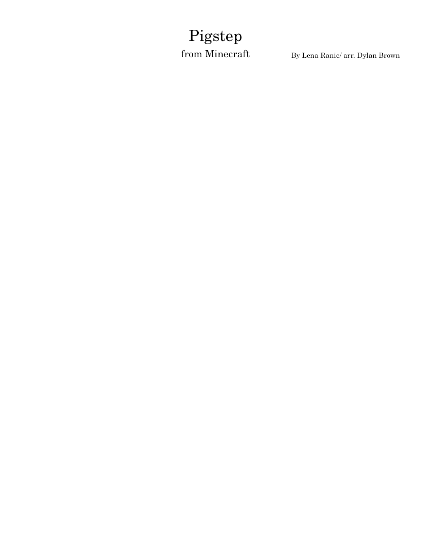 Pigstep – Lena Raine Pigstep Sheet Music for Trombone, Tuba, Flute ...