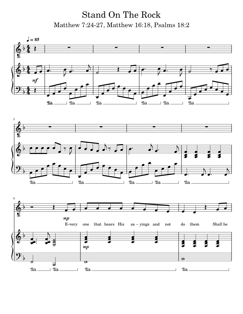 Stand On The Rock Sheet music for Piano, Vocals (Piano-Voice ...