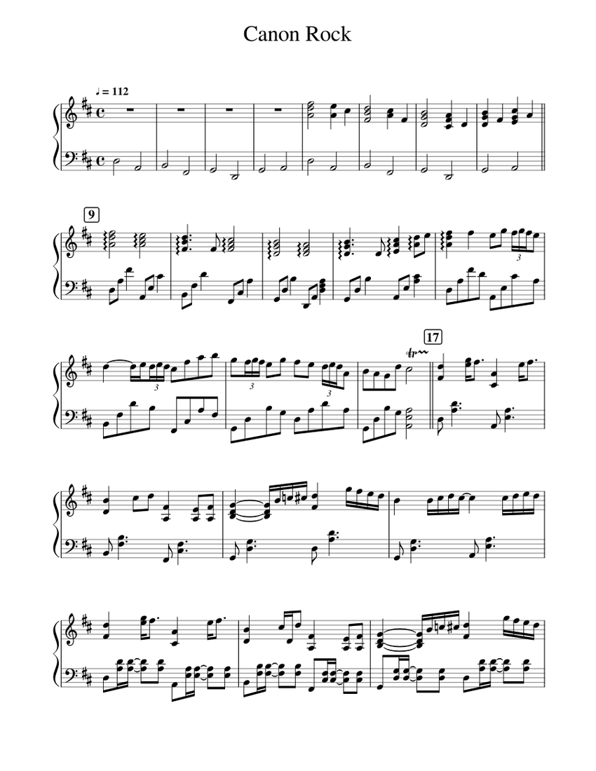 Canon_Rock Sheet music for Piano (Solo) | Musescore.com