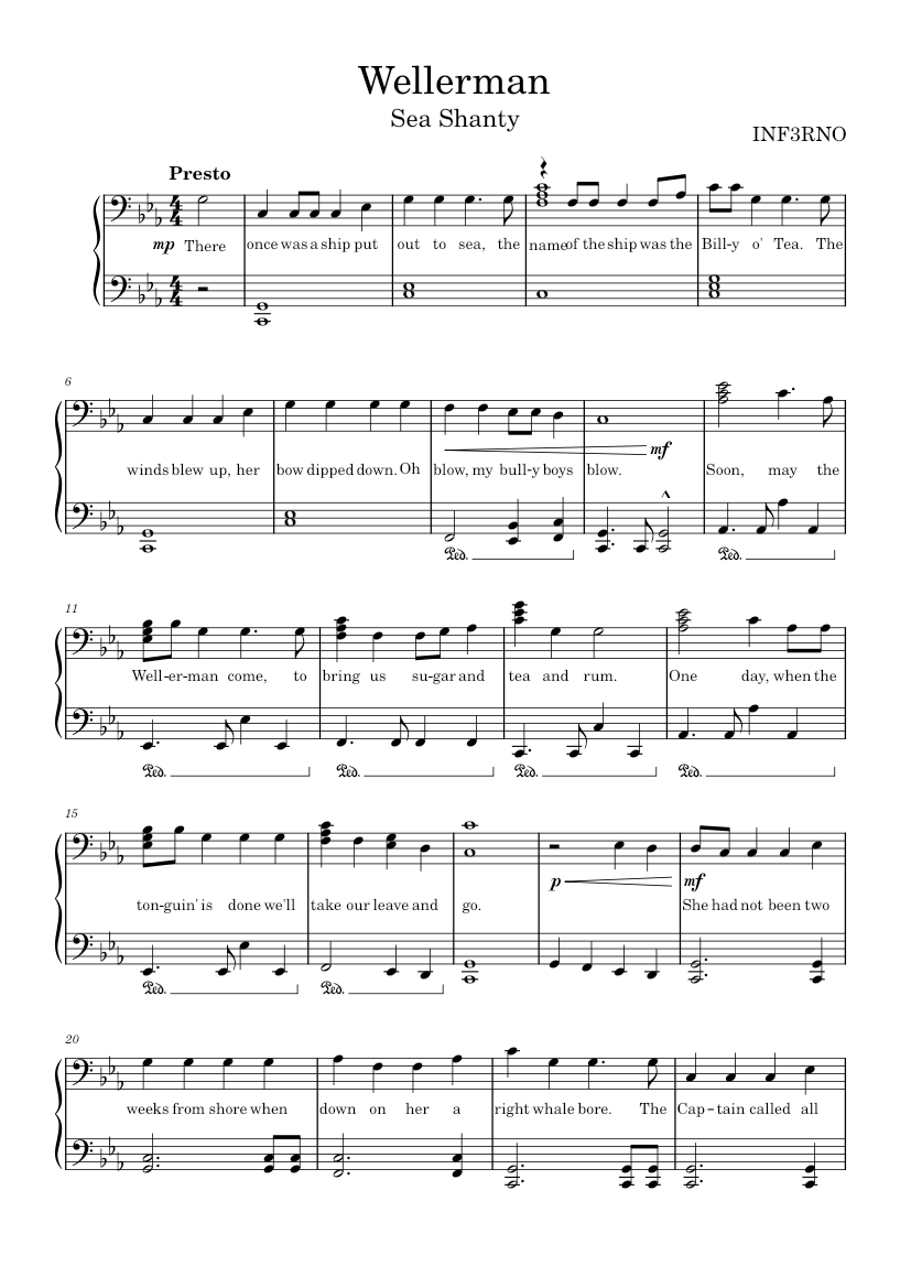 Wellerman (Sea Shanty) Piano Arrangement Sheet music for Piano (Solo ...