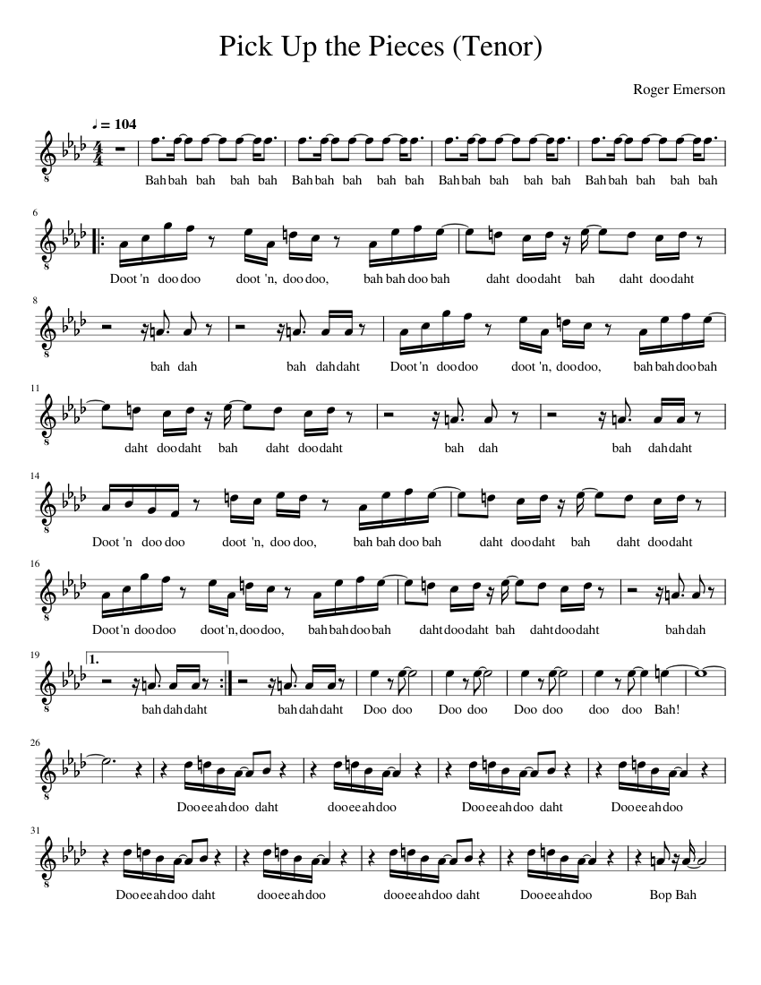 Pick Up the Pieces Sheet music for Piano (Solo) Easy | Musescore.com