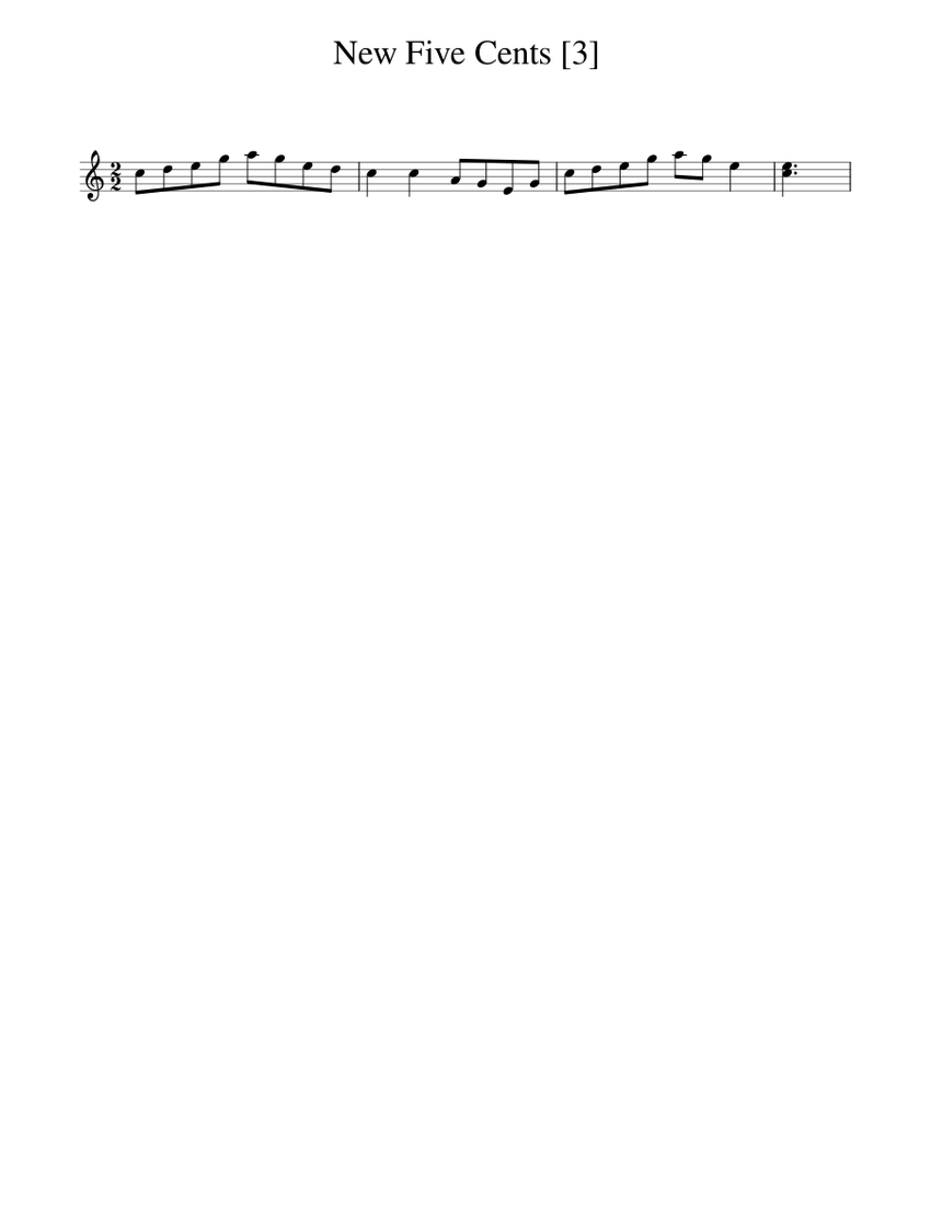 New Five Cents Sheet music for Piano (Solo) Easy | Musescore.com