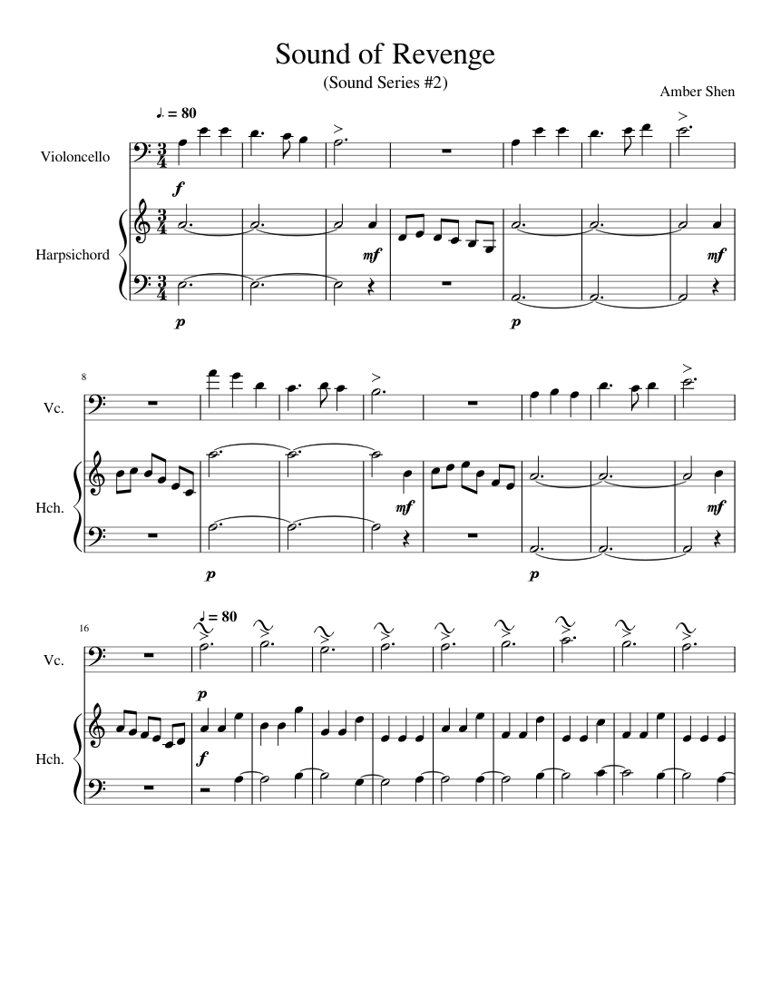 Sound of Revenge Sheet music for Harpsichord, Cello (Mixed Duet ...