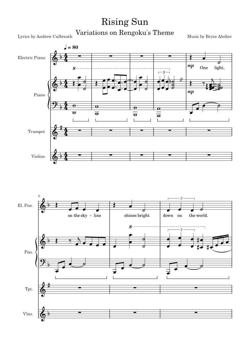 Rising Sun - Bryce Absher & Andrew Culbreath Sheet music for Piano ...