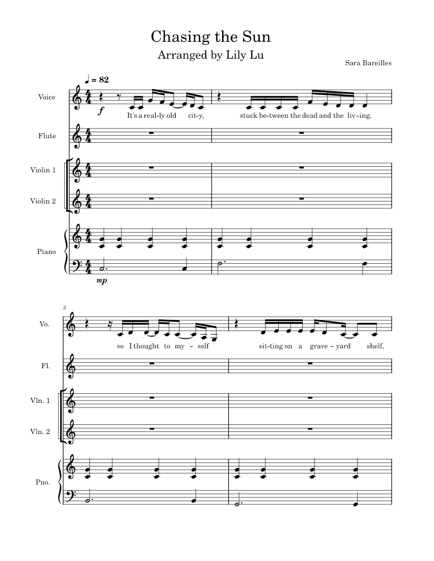 Chasing the sun – Sara Bareilles Chasing_the_Sun Sheet Music for Piano ...