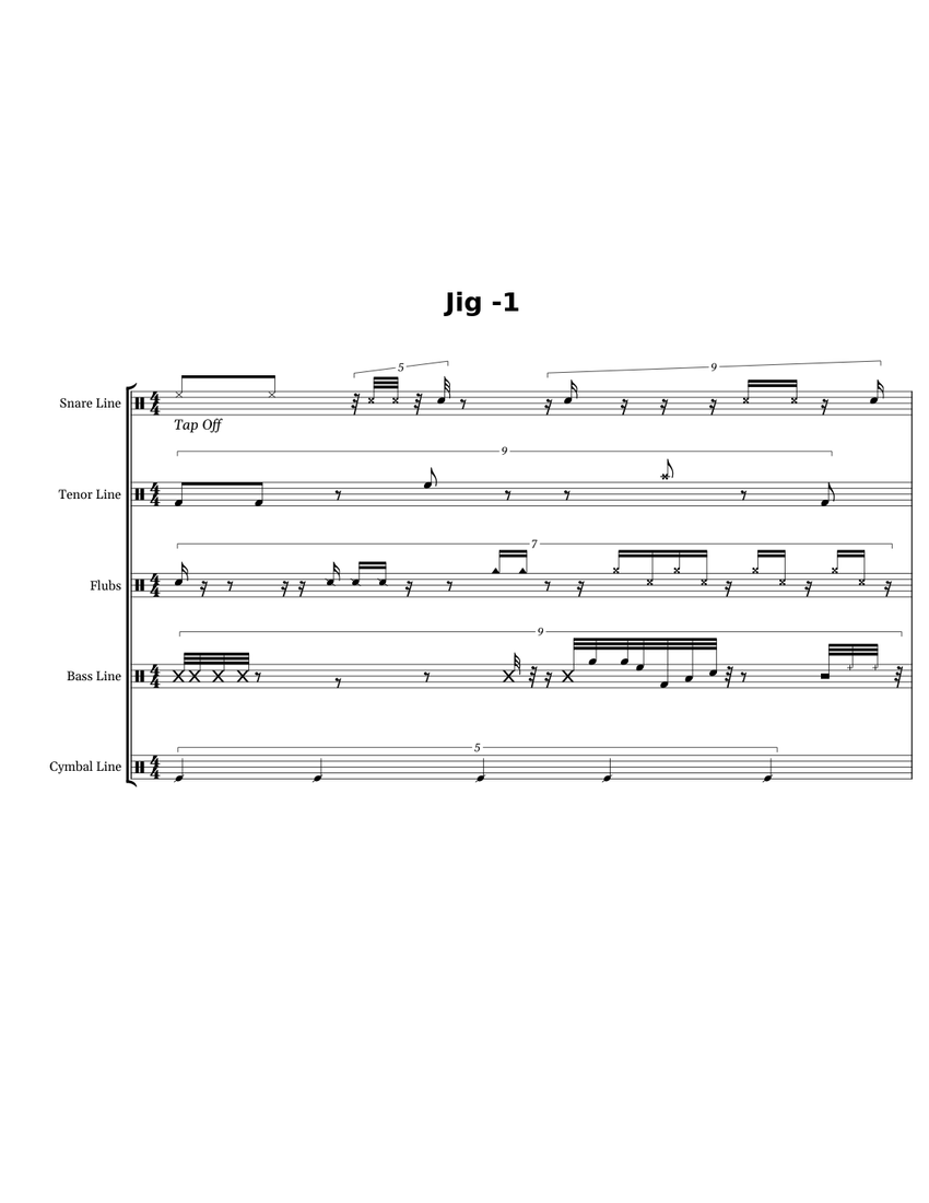 Jig 2 – Oak Mountain High School Jig -1 Sheet music for Snare drum ...