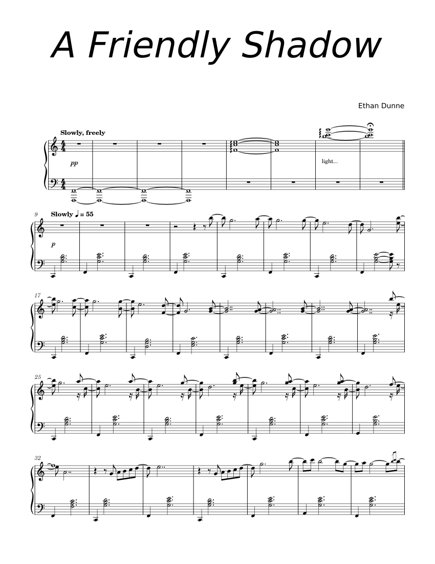 A Friendly Shadow [Live Audio] Sheet music for Piano (Solo) | Musescore.com