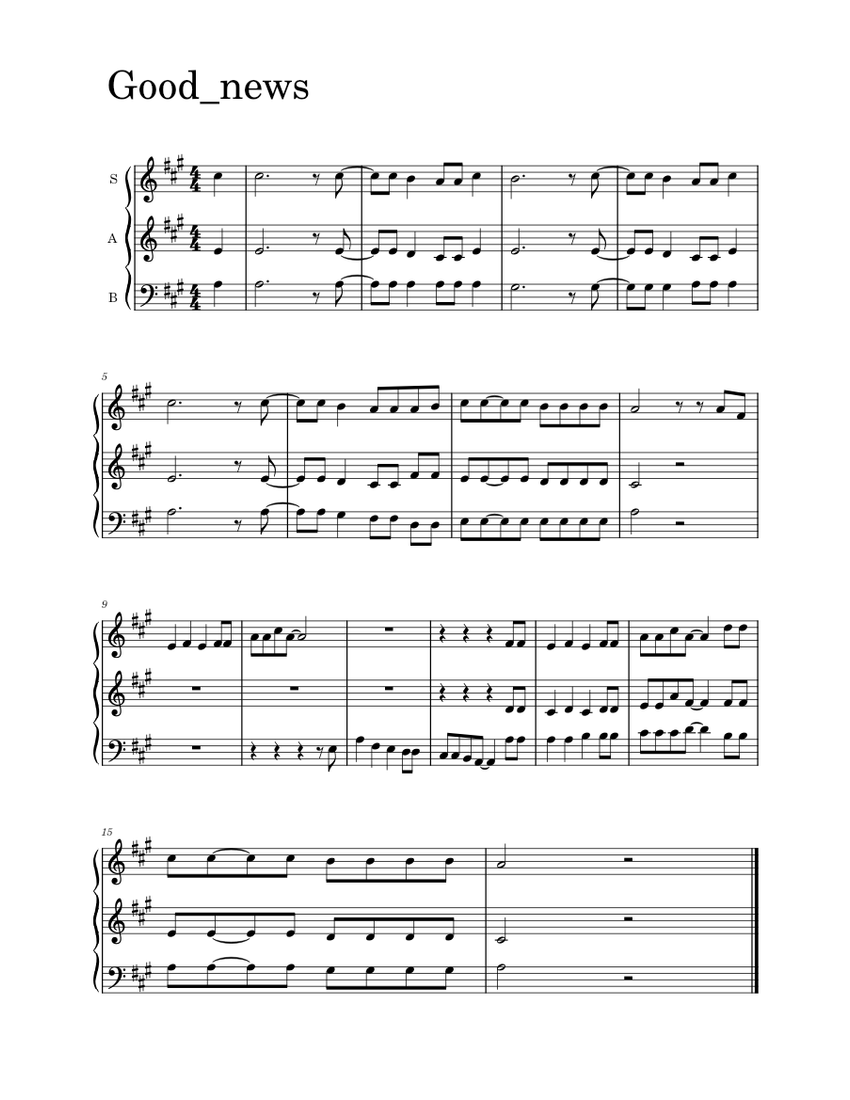 Good_news Sheet music for Piano (Mixed Trio) | Musescore.com