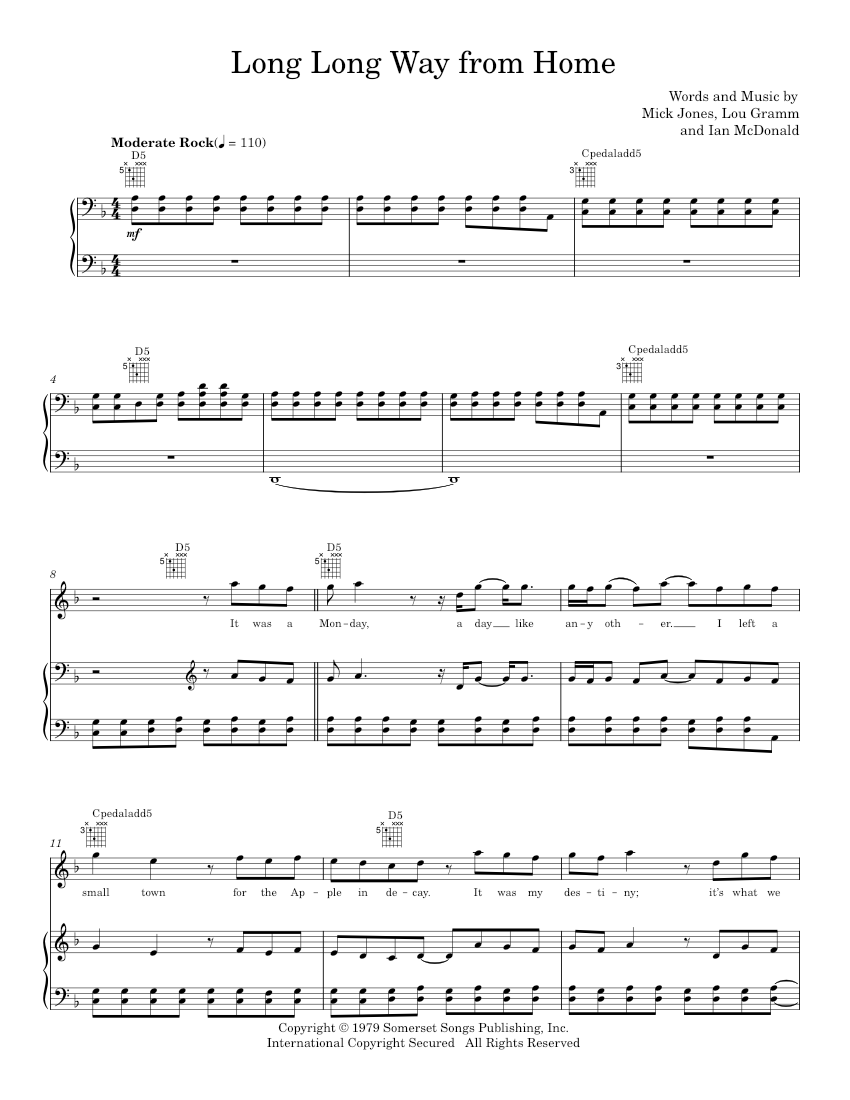 Play Official version of Long long way from home sheet music by ...