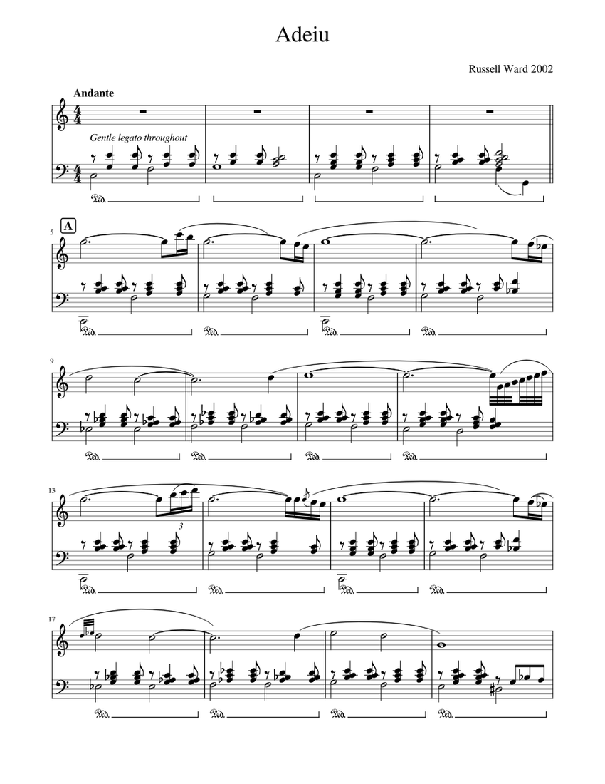 Adieu Sheet music for Piano (Solo) | Musescore.com