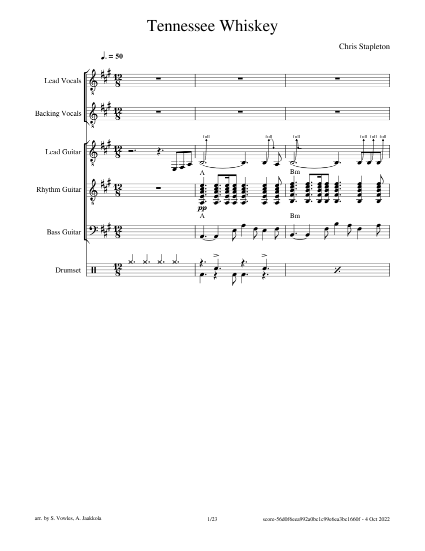 Tennessee Whiskey (Chris Stapleton) Sheet Music and Tab with Chords for ...