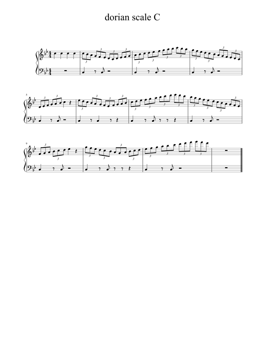 dorian scale C Sheet music for Piano (Solo) | Musescore.com