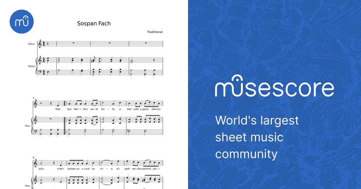 Sospan Fach Sheet music for Piano, Voice (other) (Piano-Voice ...