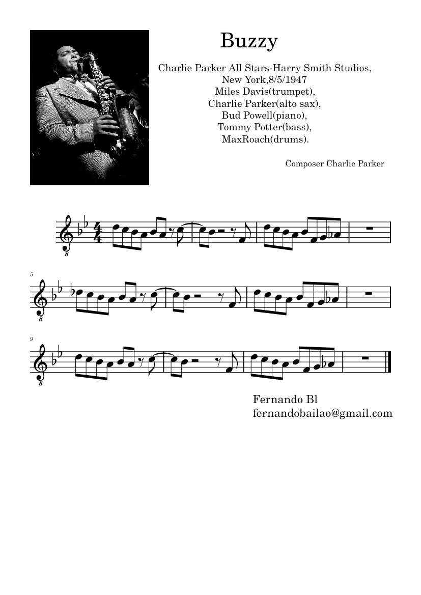 Buzzy – Charlie Parker Buzzy Charlie Parker Sheet music for Guitar ...