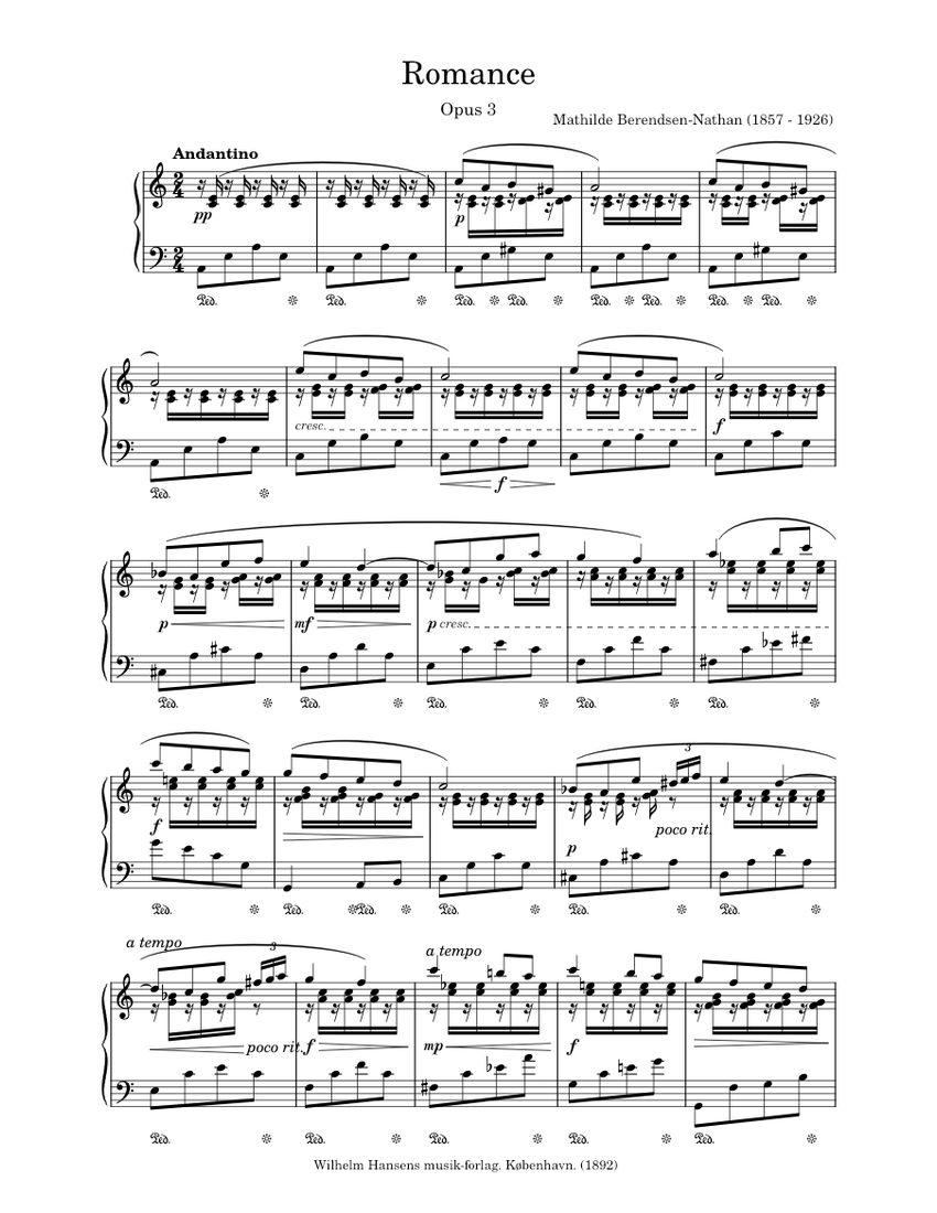 Romance Sheet music for Piano (Solo) | Musescore.com
