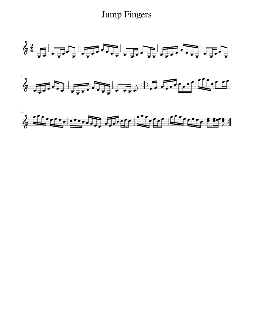 Jump Fingers Sheet music for Piano (Solo) Easy | Musescore.com