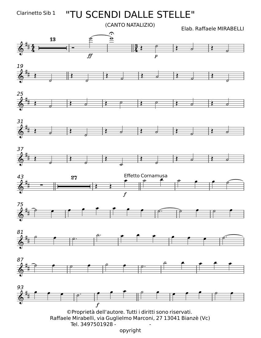 Tu scendi dalle stelle - Misc Traditional Sheet music for Piano (Solo ...