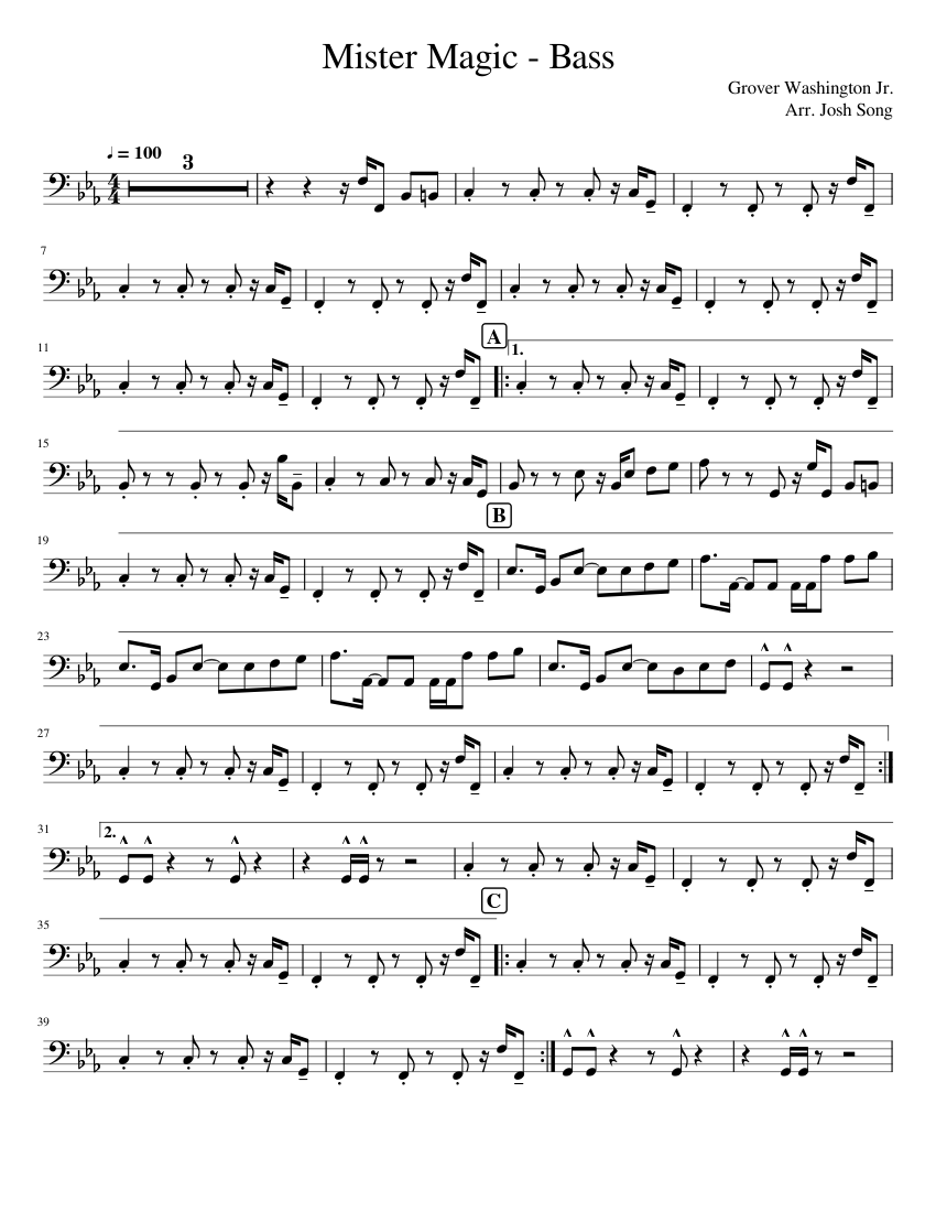 Mister Magic - Bass Sheet music for Bass guitar (Solo) | Musescore.com