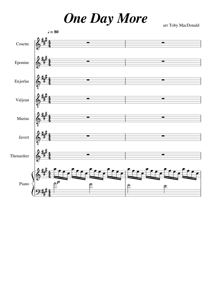 One Day More (WIP) Sheet music for Piano (Mixed Ensemble) | Musescore.com