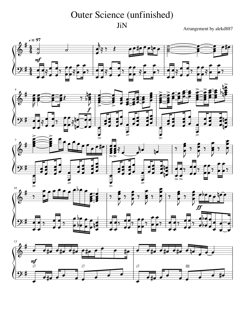 Outer Science (unfinished) Sheet music for Piano (Solo) | Musescore.com