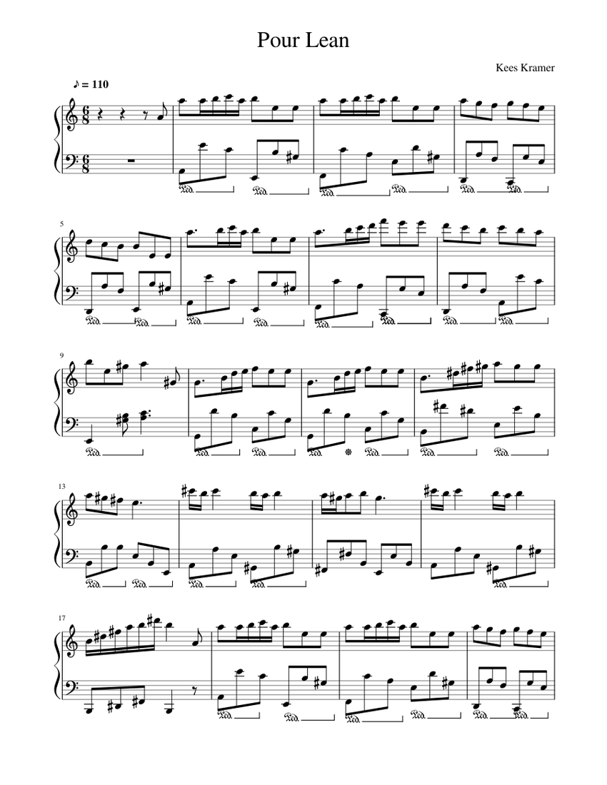Pour Lean Sheet music for Piano (Solo) | Musescore.com