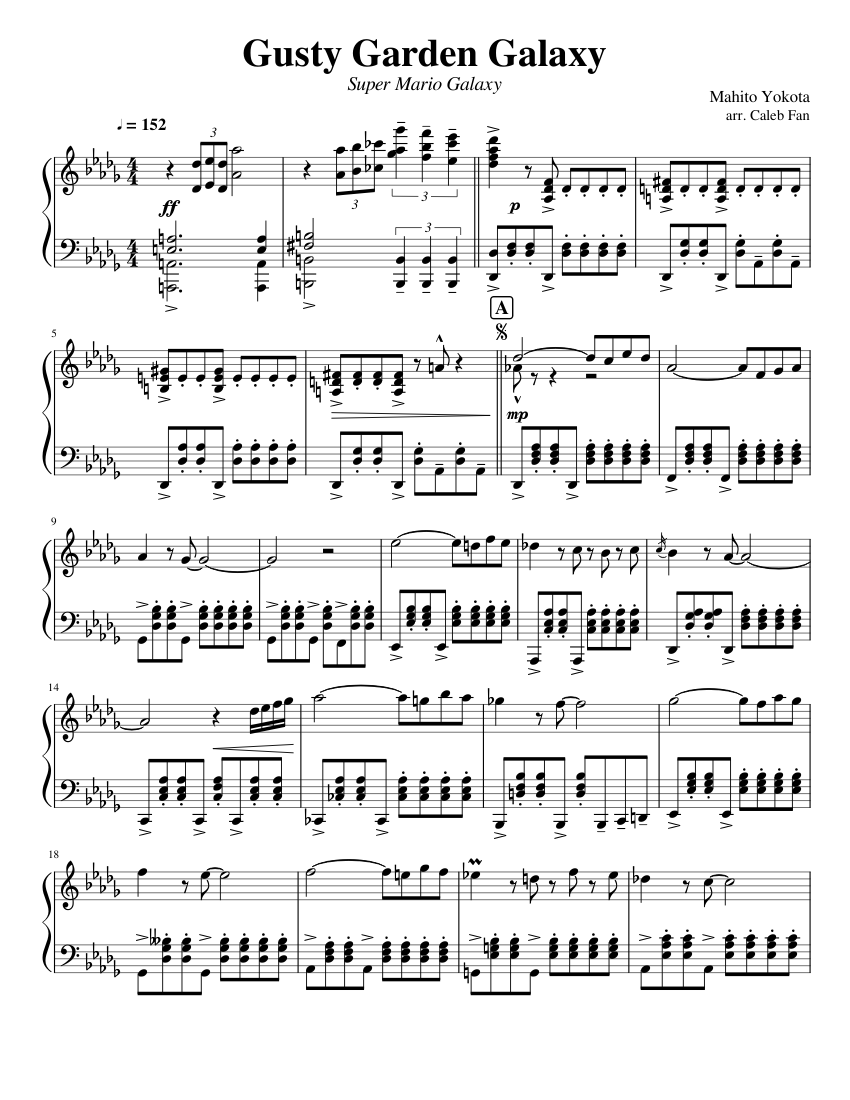 Gusty Garden Galaxy Piano Arrangement Sheet music for Piano (Solo ...