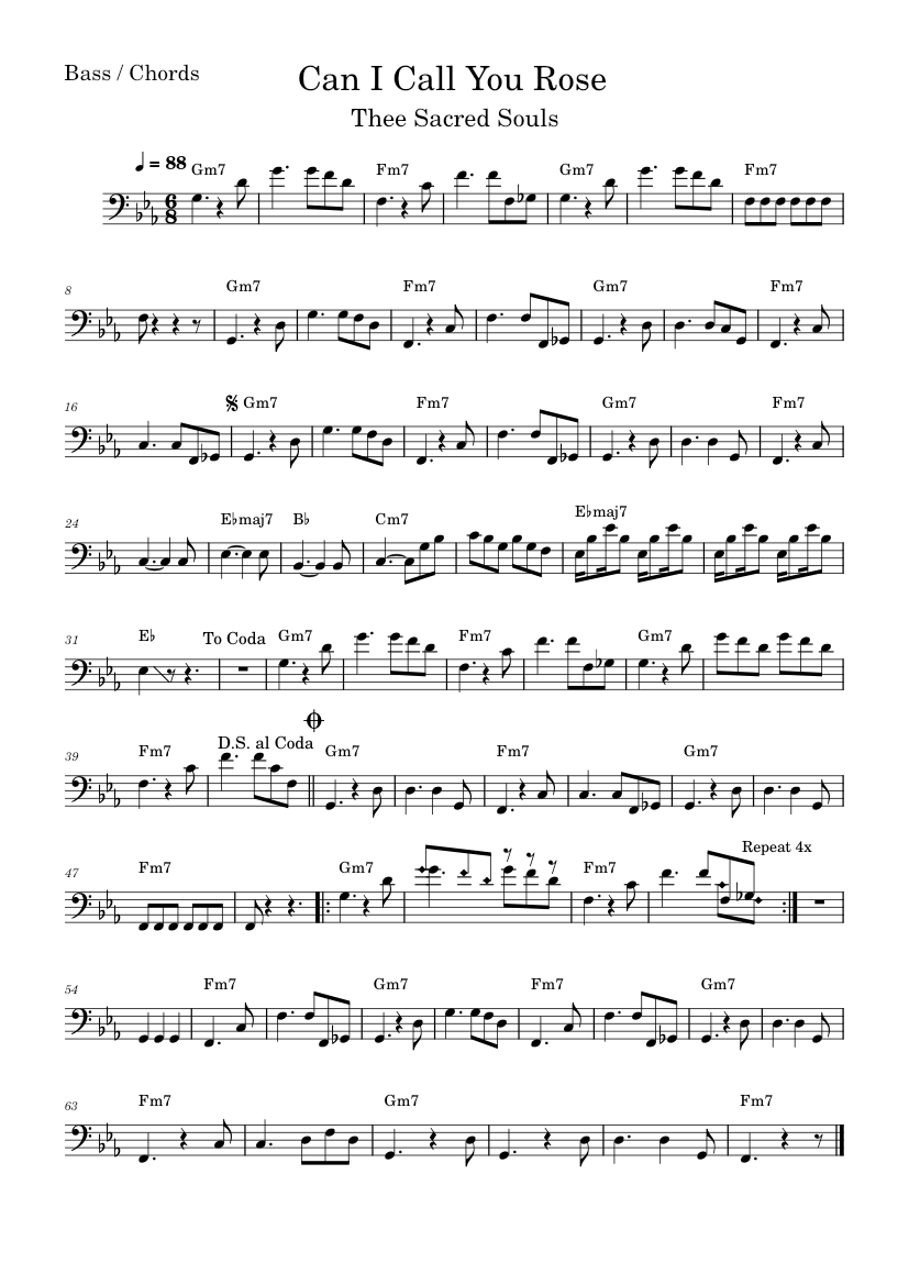 Can I Call You Rose – Thee Sacred Souls Sheet Music with Chords for ...