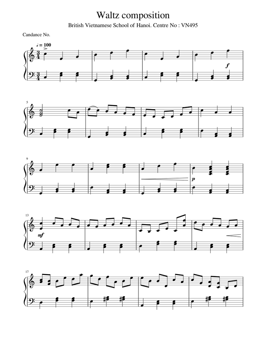 Waltz composition Sheet music for Piano (Solo) | Musescore.com