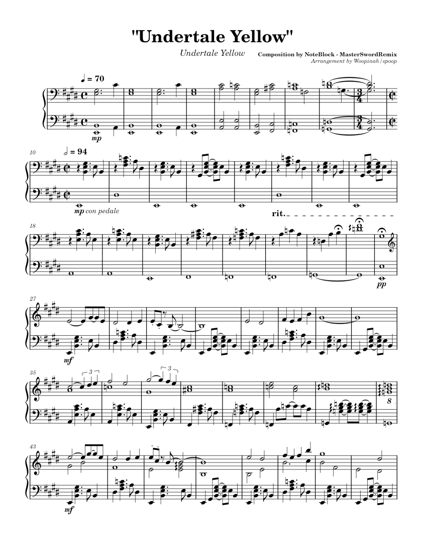 Undertale Yellow – MasterSwordRemix - Undertale Yellow Sheet music for ...