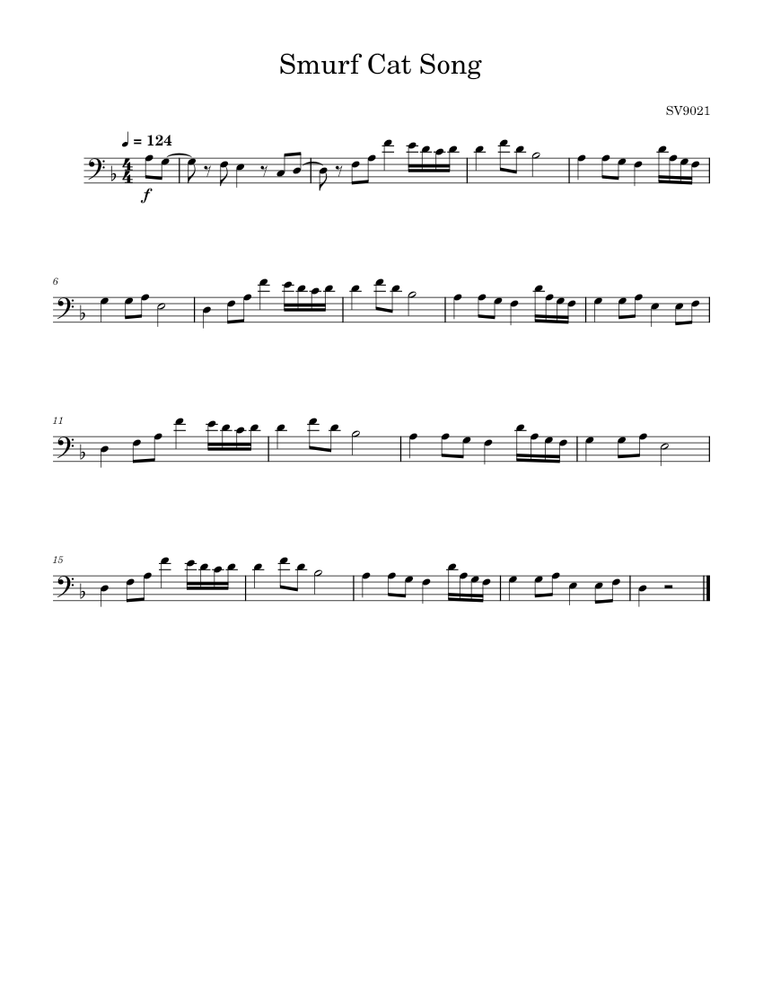 The Spectre – Alan Walker Smurf Cat Song Trombone Solo Sheet music for ...