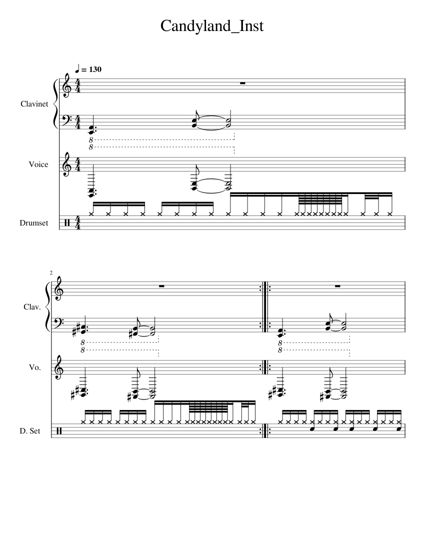 Candyland_Inst Sheet music for Vocals, Clavichord, Drum group (Mixed ...