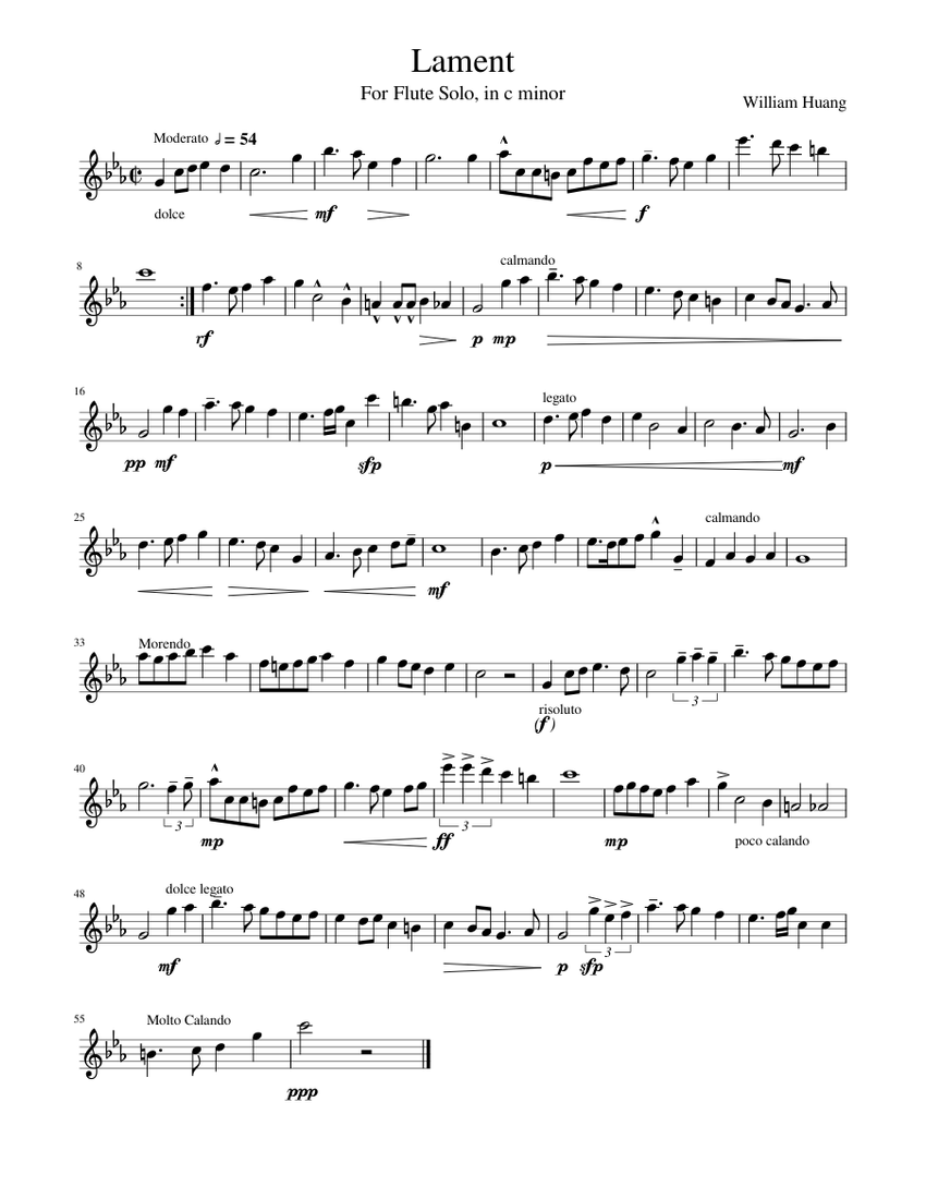 Lament for Flute Solo Sheet music for Flute (Solo) | Musescore.com