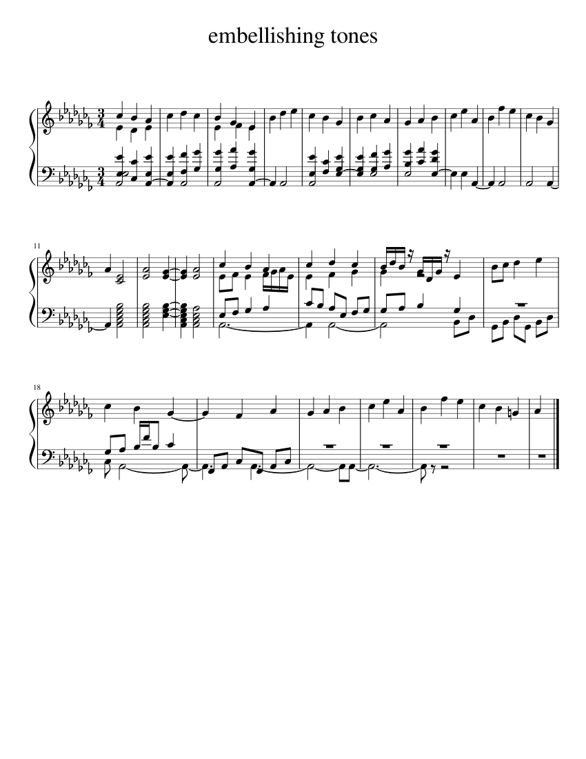 embellishing tones Sheet music for Piano (Solo) Easy | Musescore.com