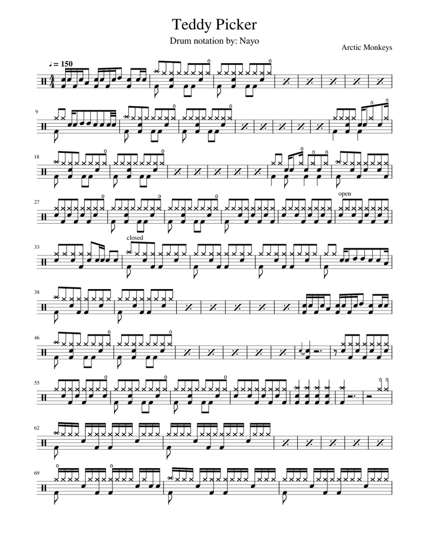 Teddy Picker Sheet music for Drum group (Solo) | Musescore.com